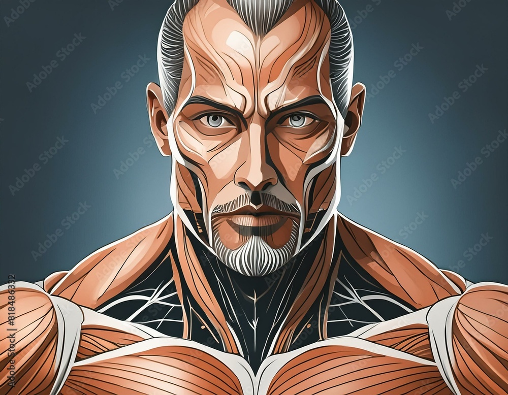 Conceptual anatomy healthy skin human body, muscle system set. Stock ...