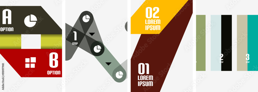 Set of line infographic poster backgrounds. Vector illustration For ...