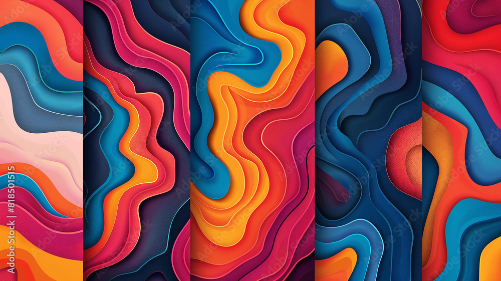 Vector Art of Create an invitation layout a Abstract patterns, set of ...