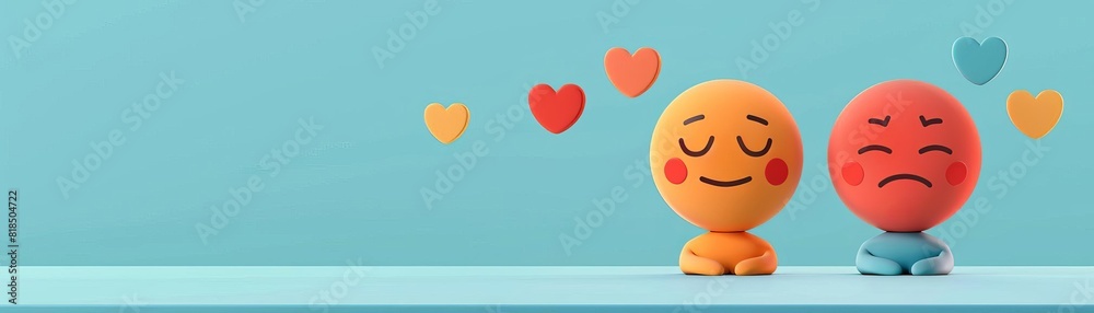 Emotional control kit flat design front view psychological resilience ...