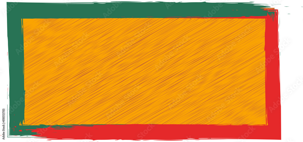 Rectangle shape with paint brush textured stripes in traditional ...