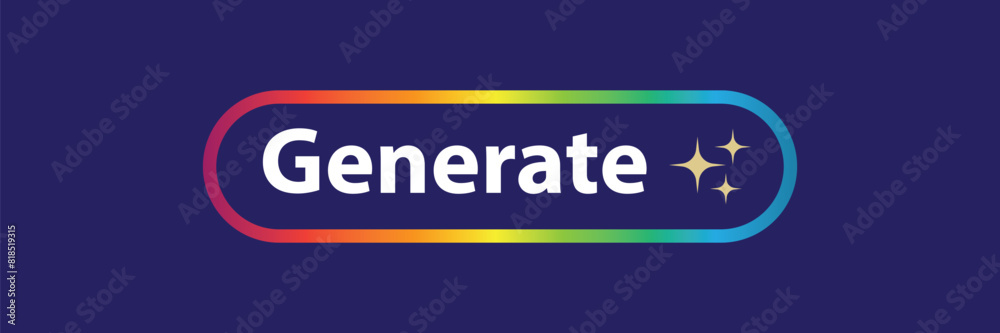 Generate AI button. LLM artificial intelligence icon. Machine learning ...