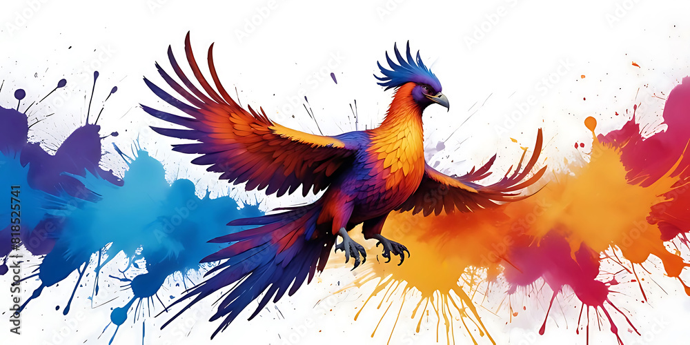 phoenix skyline bird fire fantasy firebird abstract magic 3D eagle ...