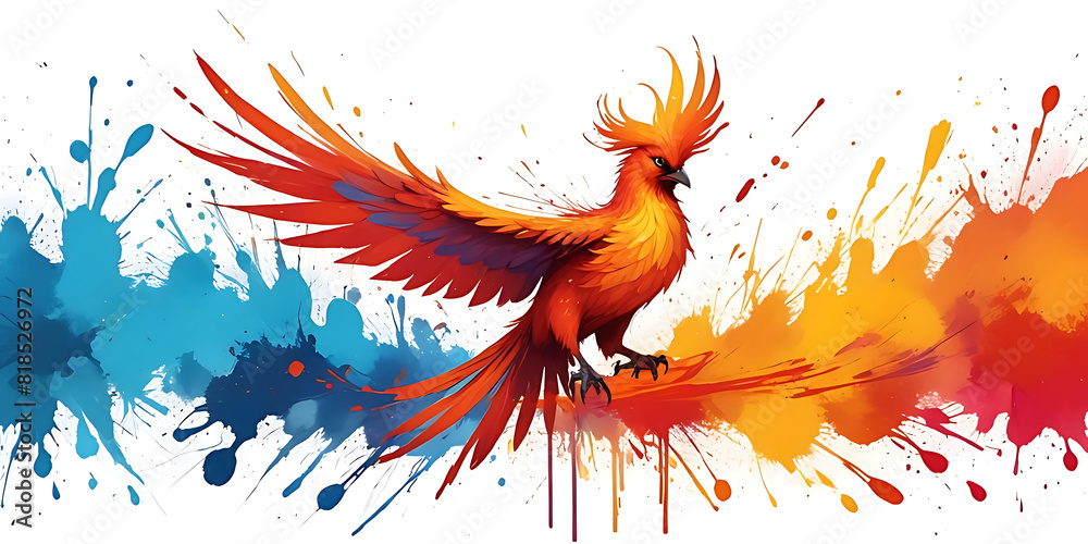 phoenix skyline bird fire fantasy firebird abstract magic 3D eagle ...