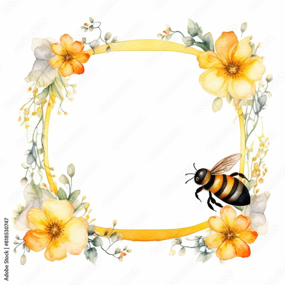 cute bee and flower themed frame or border for photos and text ...
