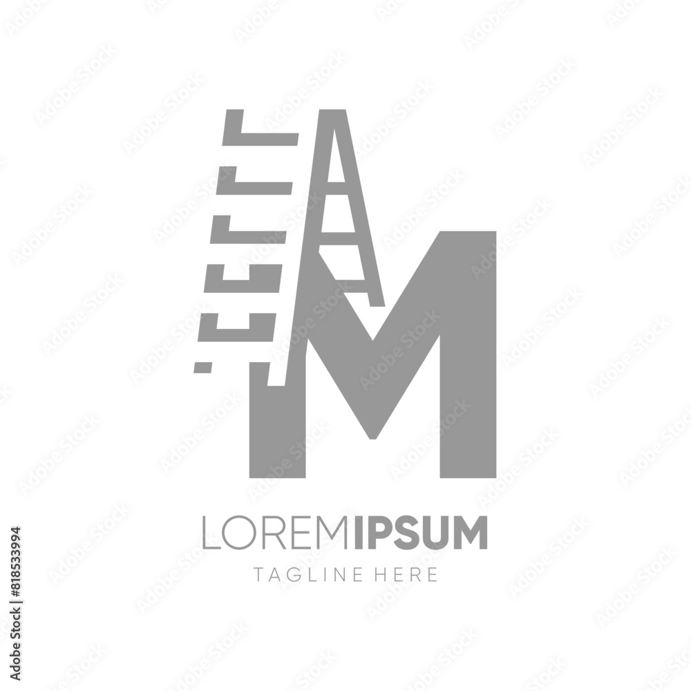 Letter M Ladder Logo Design Vector Icon Graphic Emblem Symbol ...