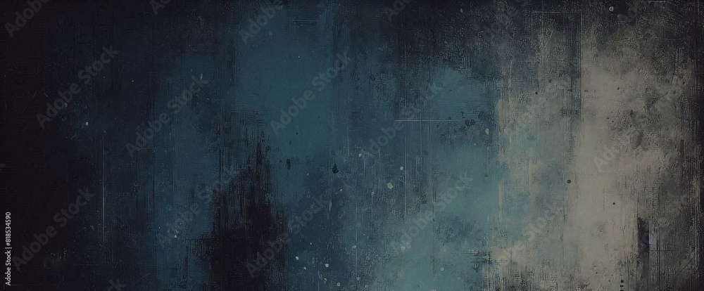 dark blue background texture with black vignette in old vintage grunge ...