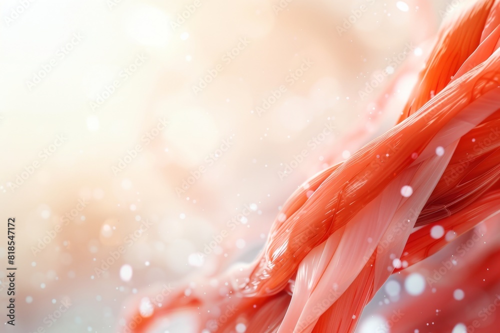 Simplified muscle tissue illustration with clear protein fibers in a ...