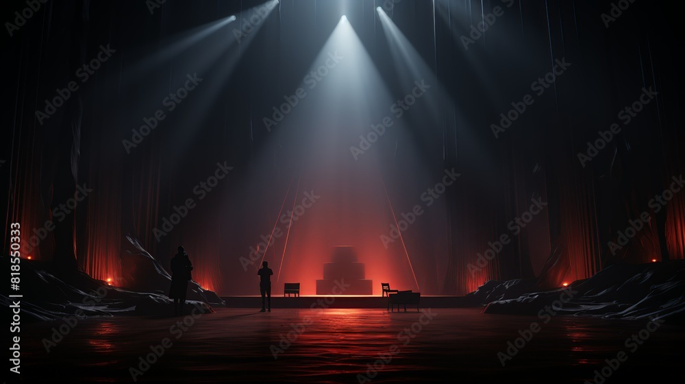 Aesthetic backgrounds, Dark, moody stage with a single beam of light ...