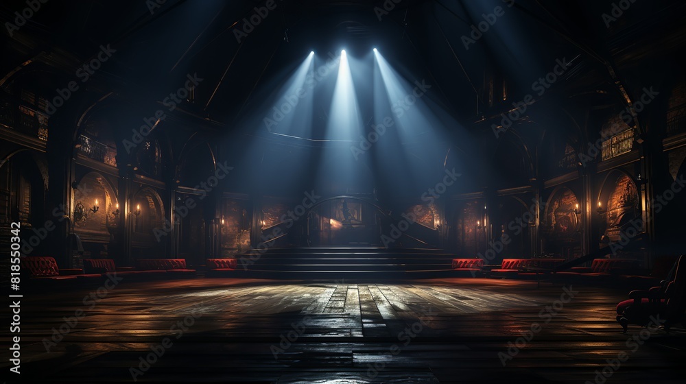 Aesthetic backgrounds, Dark, moody stage with a single beam of light ...