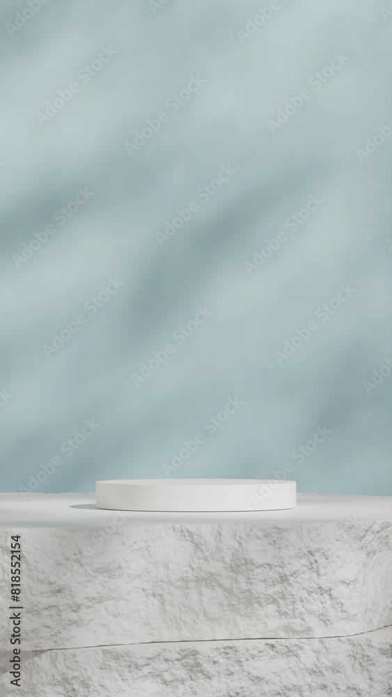 seamless loop shadow animation with light blue wall backdrop, 3d video ...