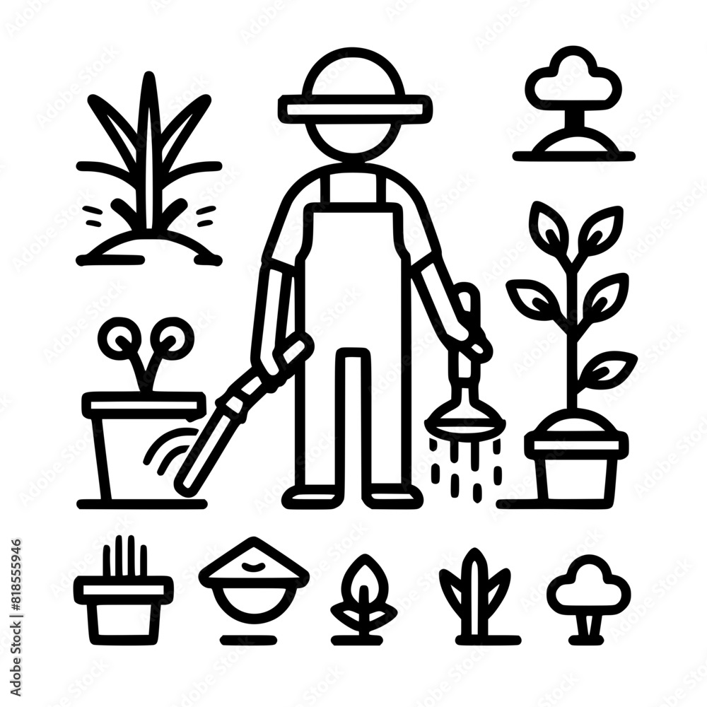 gardening icon, agriculture icon, tree icon, harvest icon, horticulture ...