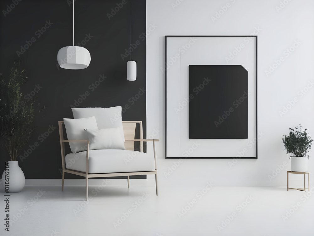 Frame mockup, ISO A paper size. Living room wall poster mockup ...