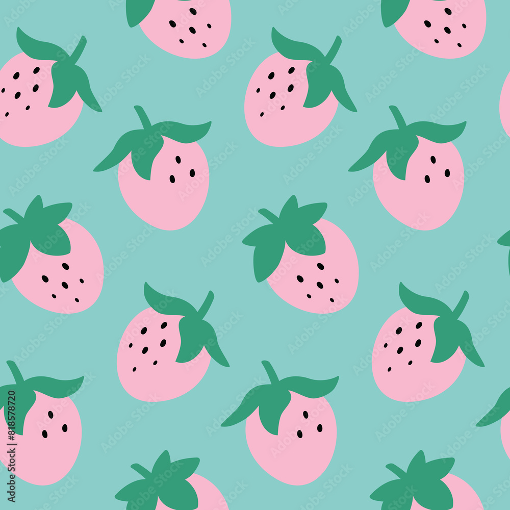 Seamless pattern with strawberry for banners, cards, flyers, social ...