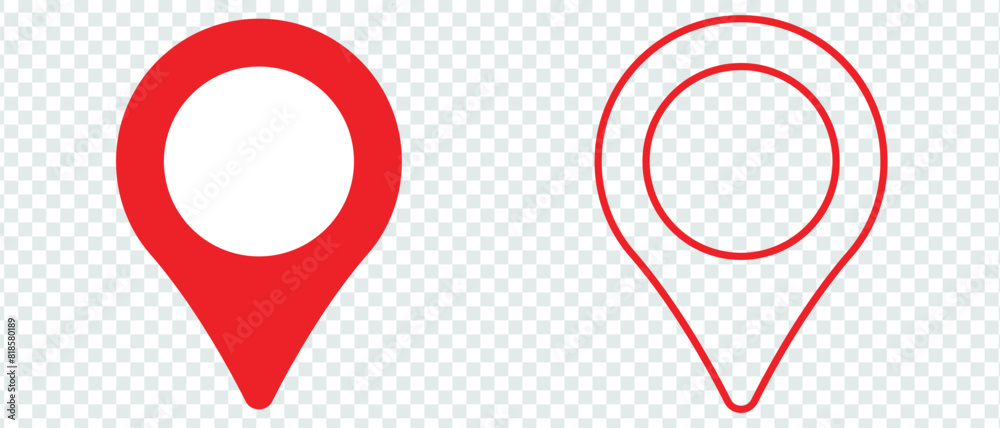 red pin point. map address location pointer symbol. location pin icon symbol sign isolated on ...