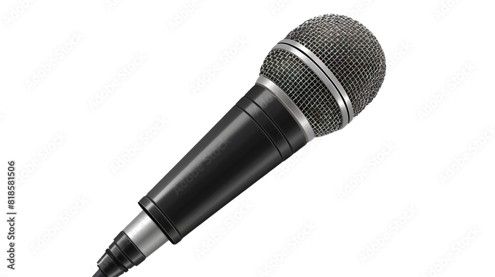 Wireless microphone with sleek design isolated on transparent ...