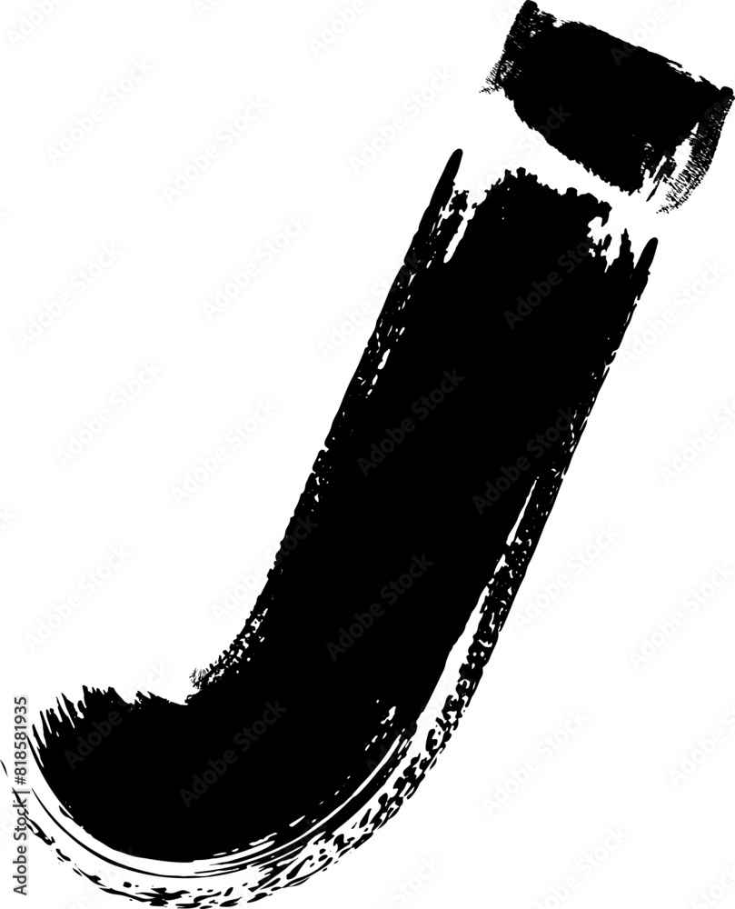 Hand Drawn Dry Brush Font J. Modern Lettering. Brushstroke J Letter ...