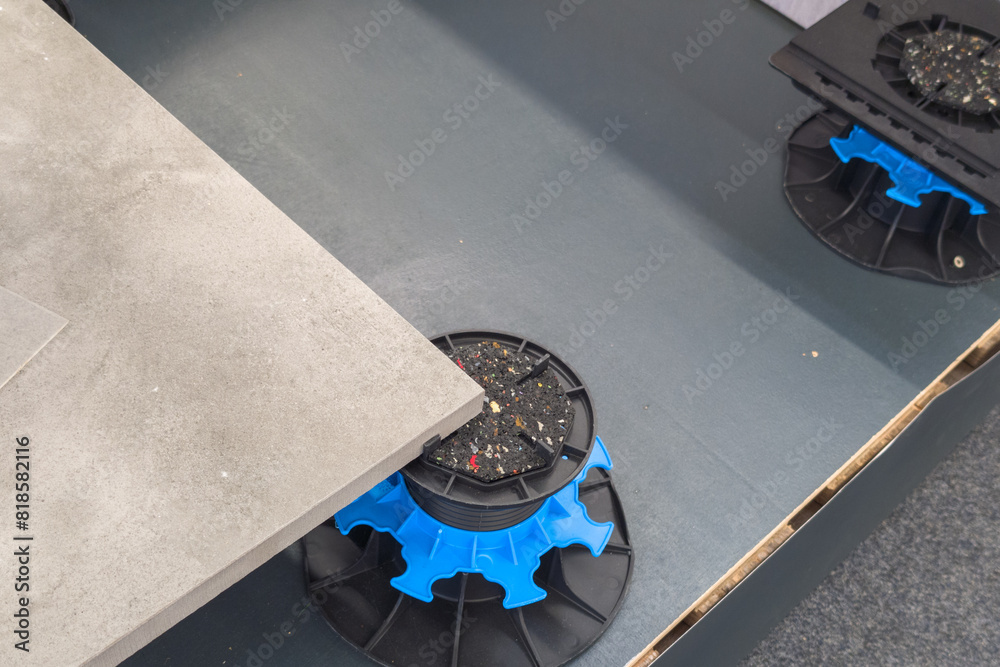 floor grey tiles with modern adjustable pads pedestal supports with ...
