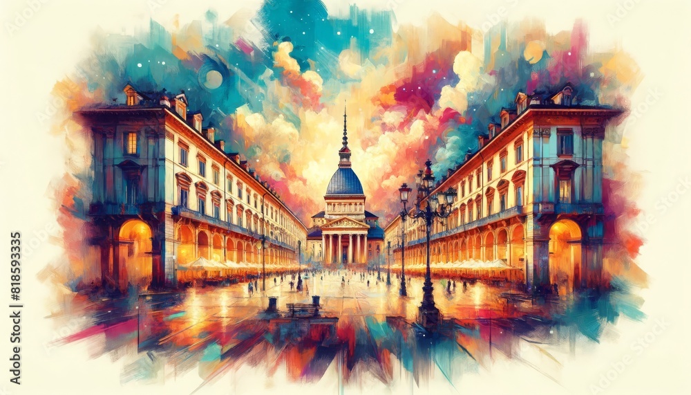 Depicting Mole Antonelliana of Turin, a iconic landmark and symbol of ...