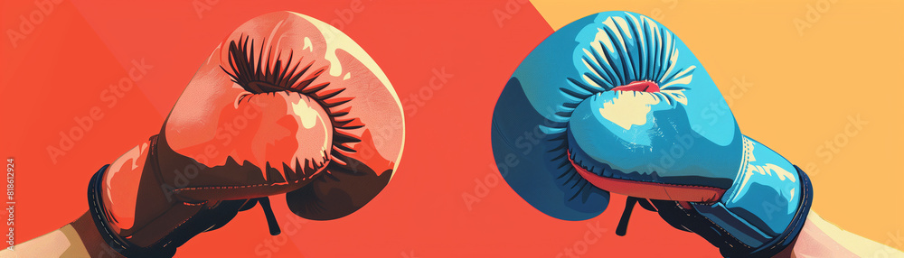 Boxing match ticket flat design top view memorabilia theme cartoon ...