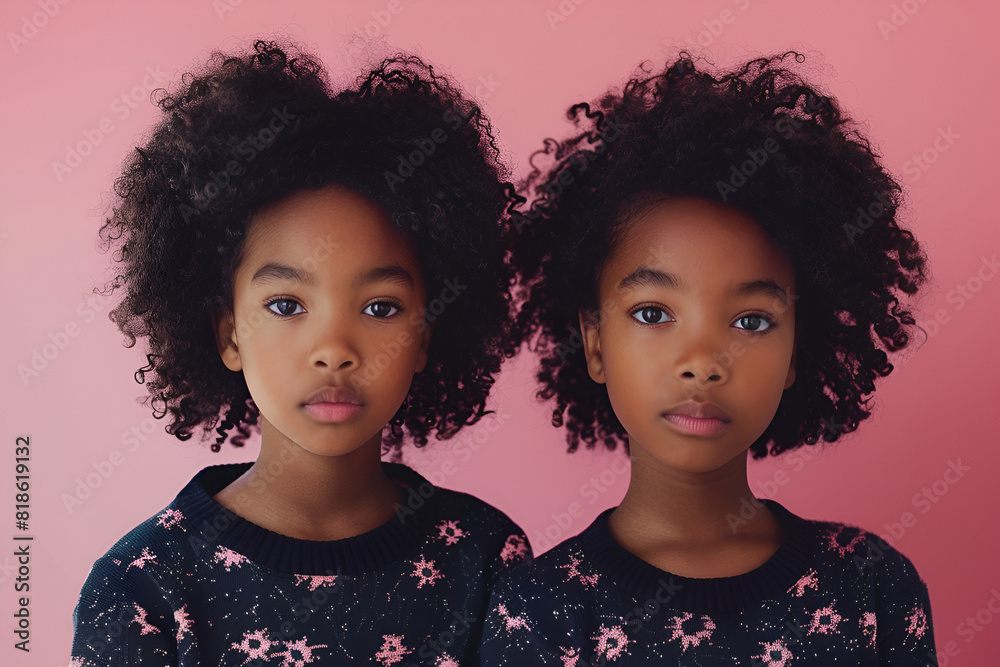 Generative AI illustration of young African American identical female ...