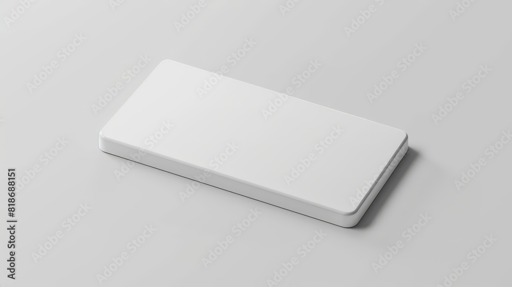 Rectangular sticker mockup on a clean white background, isolated with ...