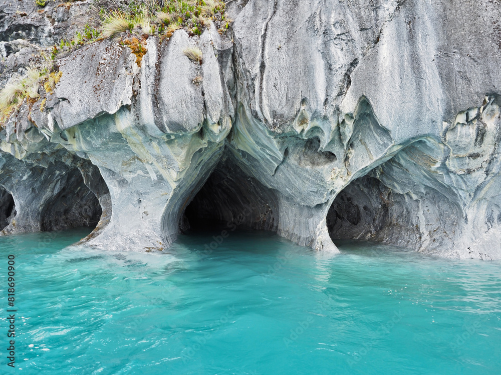 Foto de Marble Caves and Cathedral in Patagonia. Puerto Rio Tranquilo ...