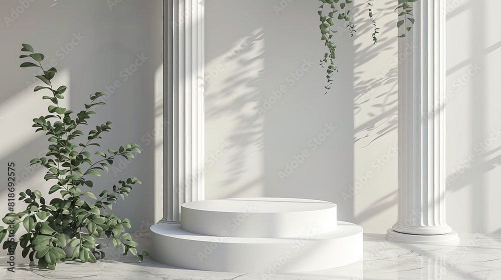 Background podium column 3d roman luxury greek white ancient display ...