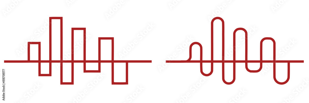 Radio Wave icon. Monochrome simple sound wave Vector sound wave icon ...