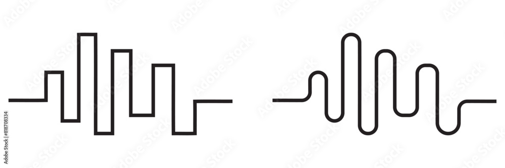 Radio Wave icon. Monochrome simple sound wave Vector sound wave icon ...