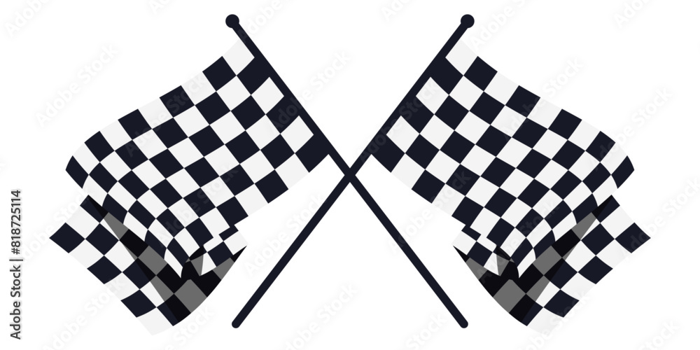 Checkered simple flags. Vector illustration of two sport racing flags ... Checkered simple flags. Vector illustration of two sport racing flags ...