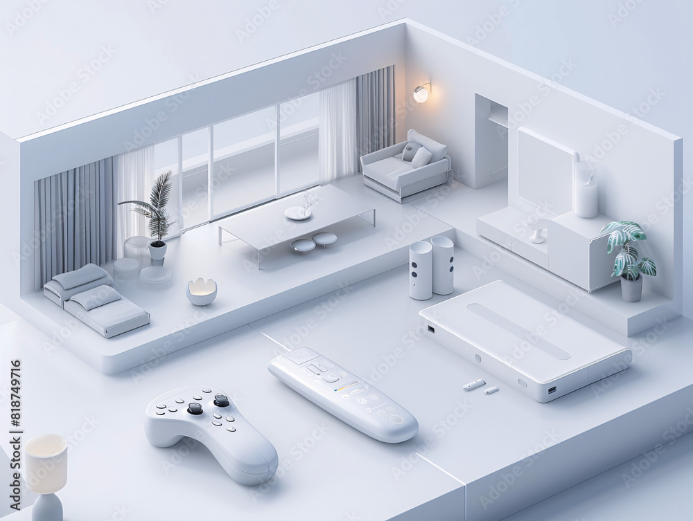 In a futuristic depiction of home technology, an individual uses a ...