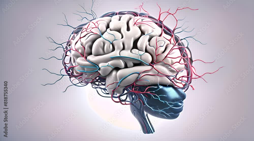 3d mockup of the electrical connections between neurons in the human ...