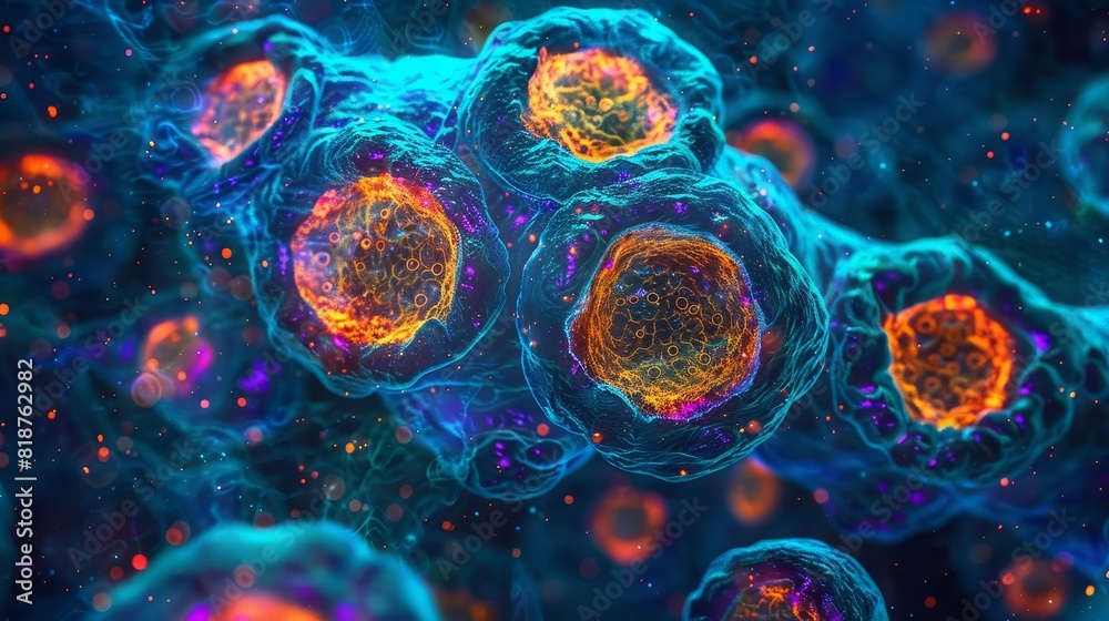 Cells Growing in a Culture Dish A closeup view of healthy cells growing ...