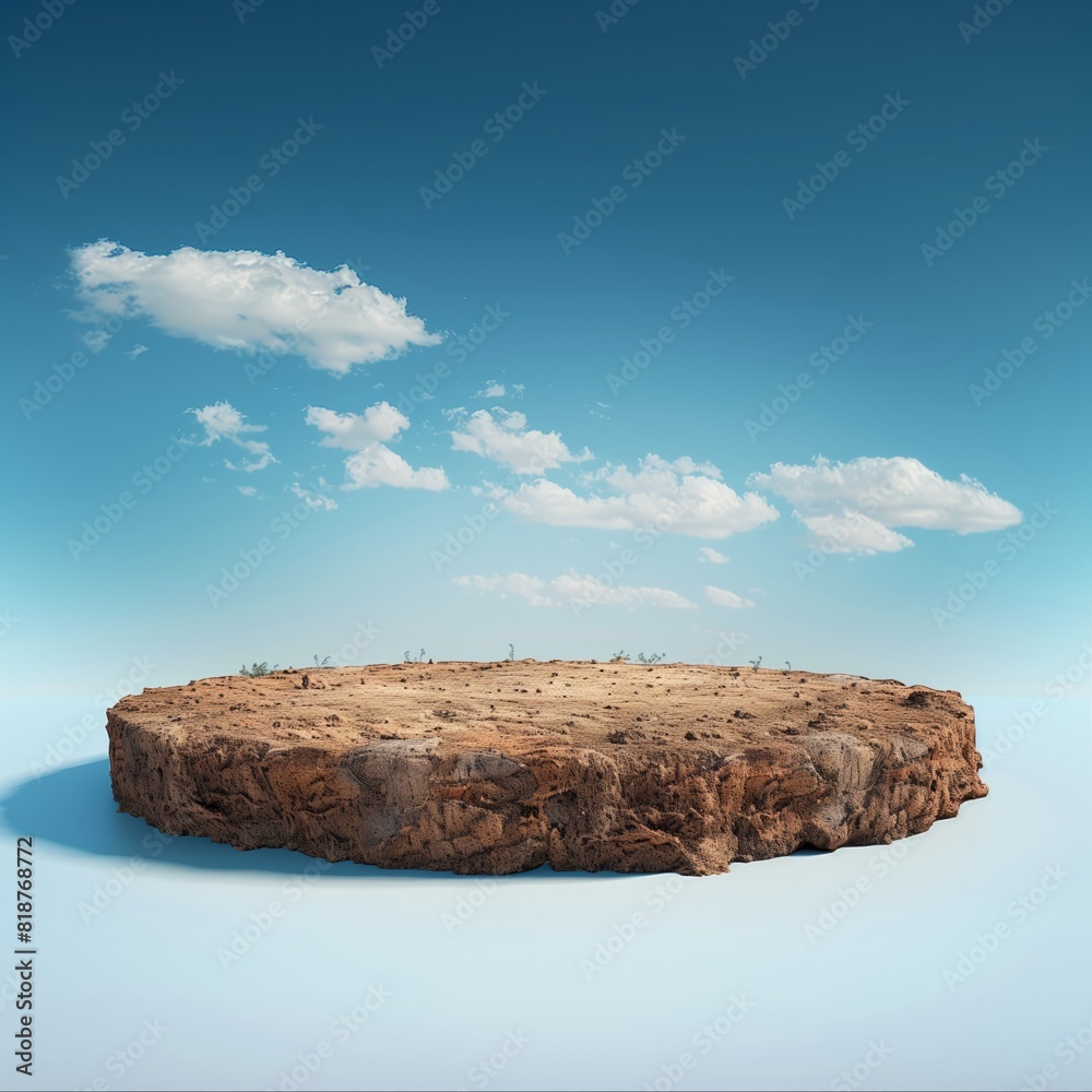 Earth land Soil layers 3D Illustration round soil ground cross section ...