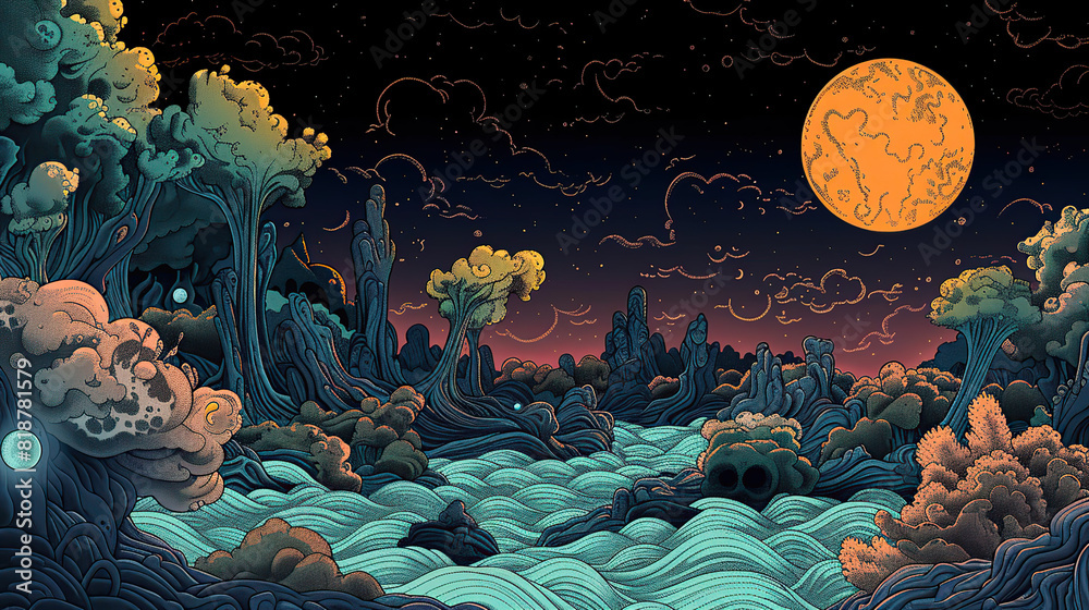 comic landscapes, horror landscapes, crypt tales, eerie scenery, spooky ...