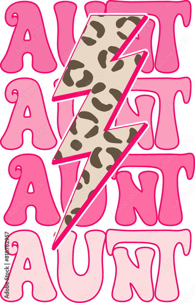 Half leopard cheetah Sublimation png Pink Aunt Leopard Print Lightning ...