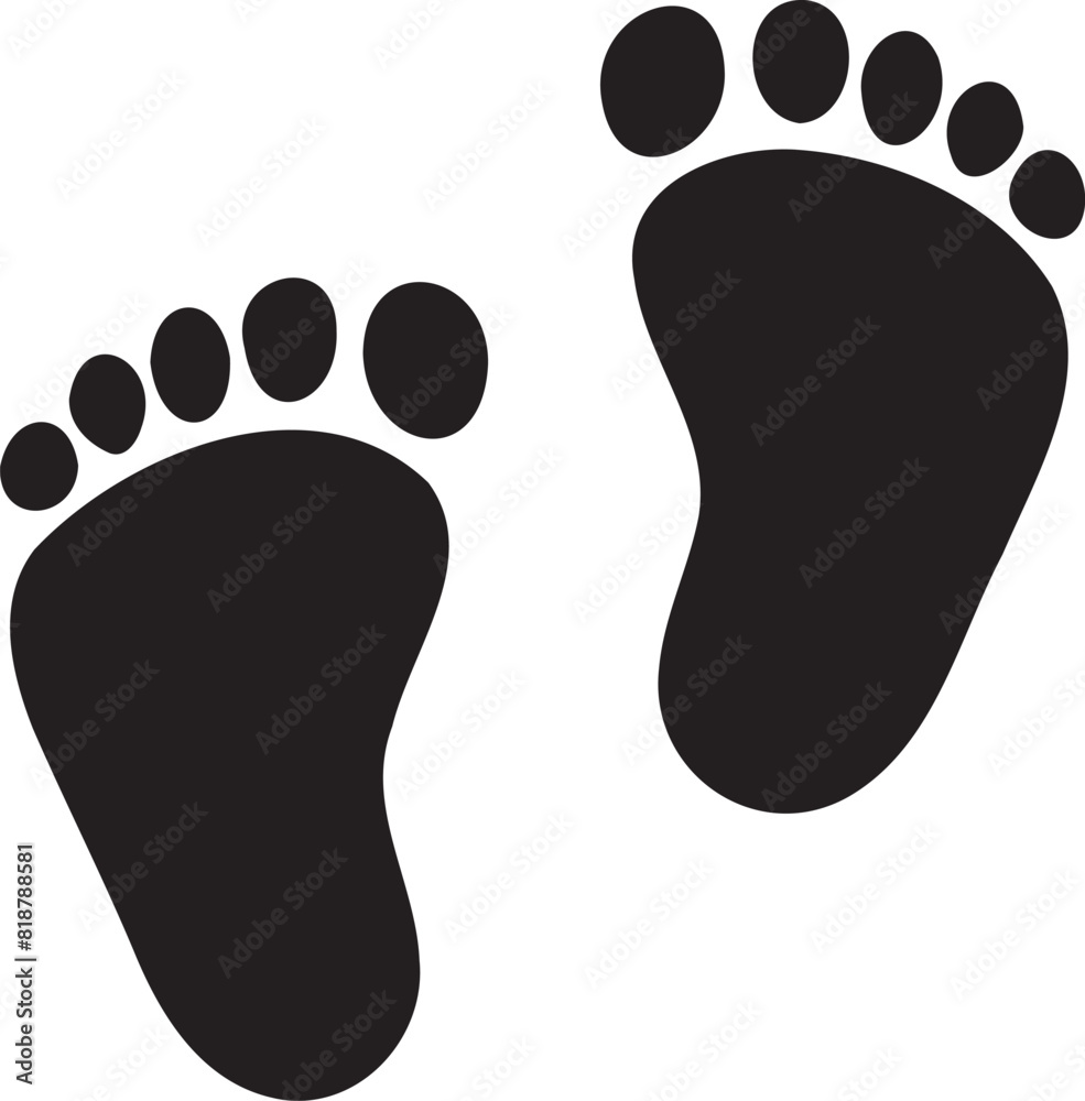 Vector illustration of a human footprint. Adobe Illustrator Artwork ...