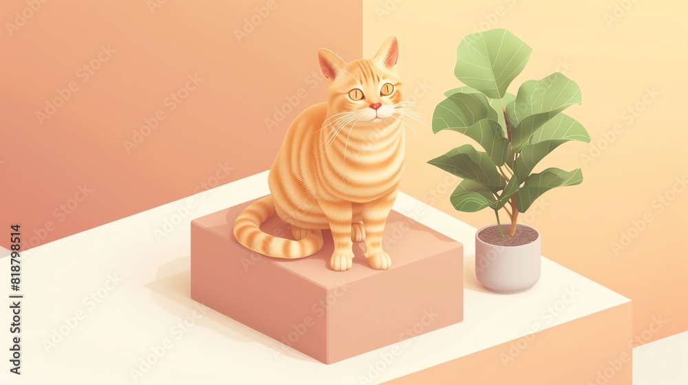 nuri0n cat podium isometric design. an illustration in 3d ar 8036cde6 ...
