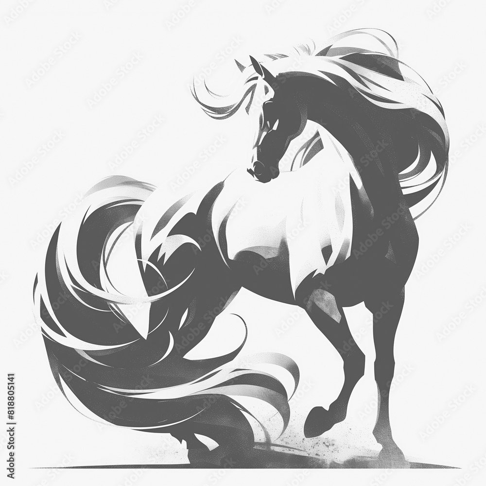 Horse concept illustration graphic poster banner. Horse badge for t ...