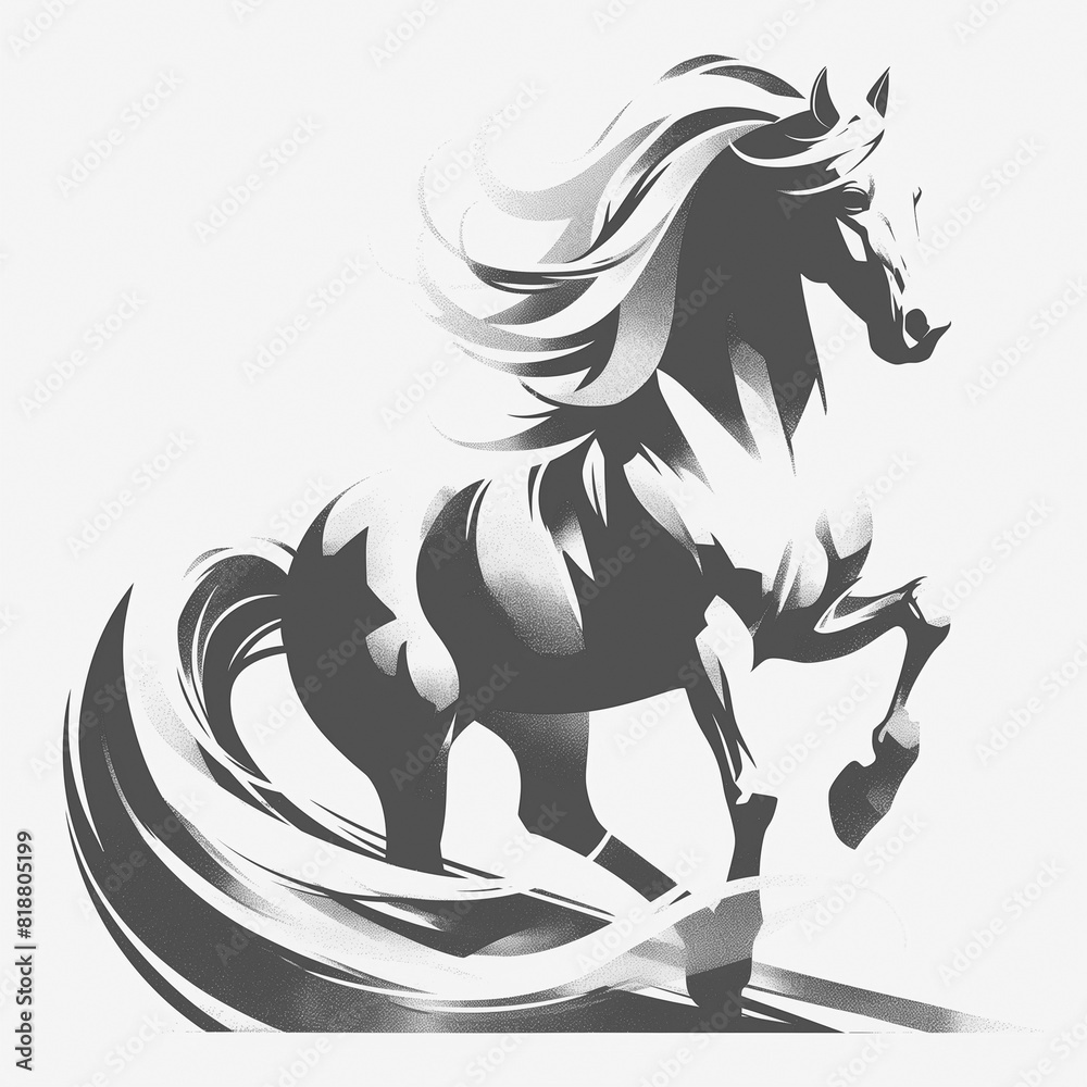 Horse concept illustration graphic poster banner. Horse badge for t ...