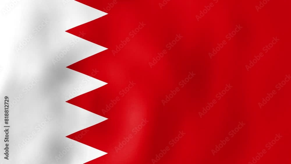National flag Bahrain fluttering in wind. Smooth animation flag in 4K ...