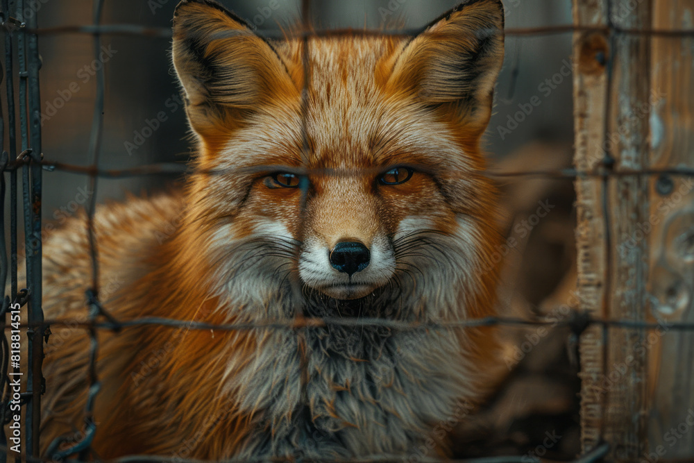 Dynamic image of a fox with sharp barriers intersecting its form ...