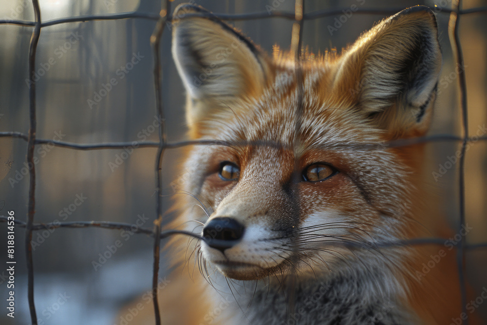 Dynamic image of a fox with sharp barriers intersecting its form ...
