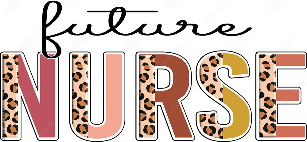 Half leopard cheetah Sublimation png Future Nurse Leopard Print Text ...
