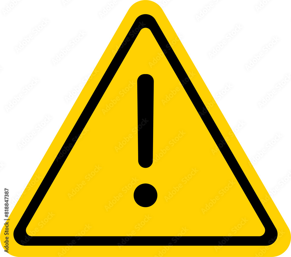 yellow warning triangle icon in png format. Warning sign with an ...