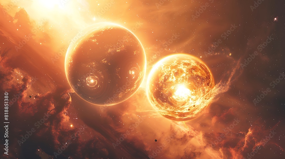 Astronomical Image of a Binary Star System: Stunning High-Resolution ...