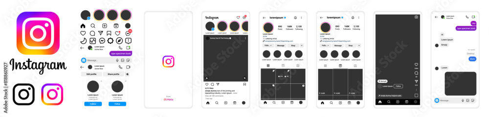 Instagram Mobile App Interface Template, Insta Page Template. 2024 ...