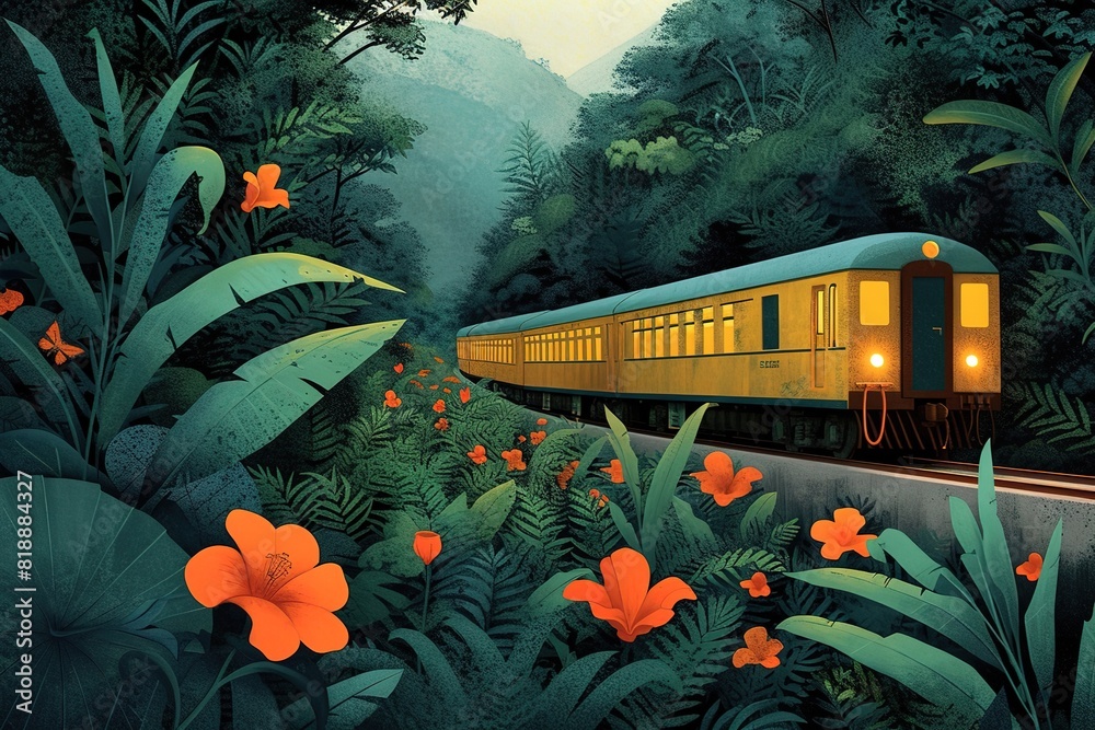 Train Travel Adventure Storybook Illustration of a storybook cover ...