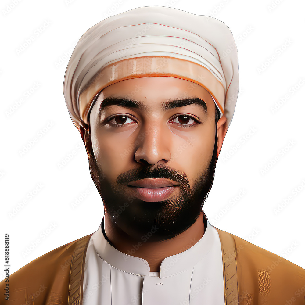 young muslim man in traditional clothes on transparent background png ...